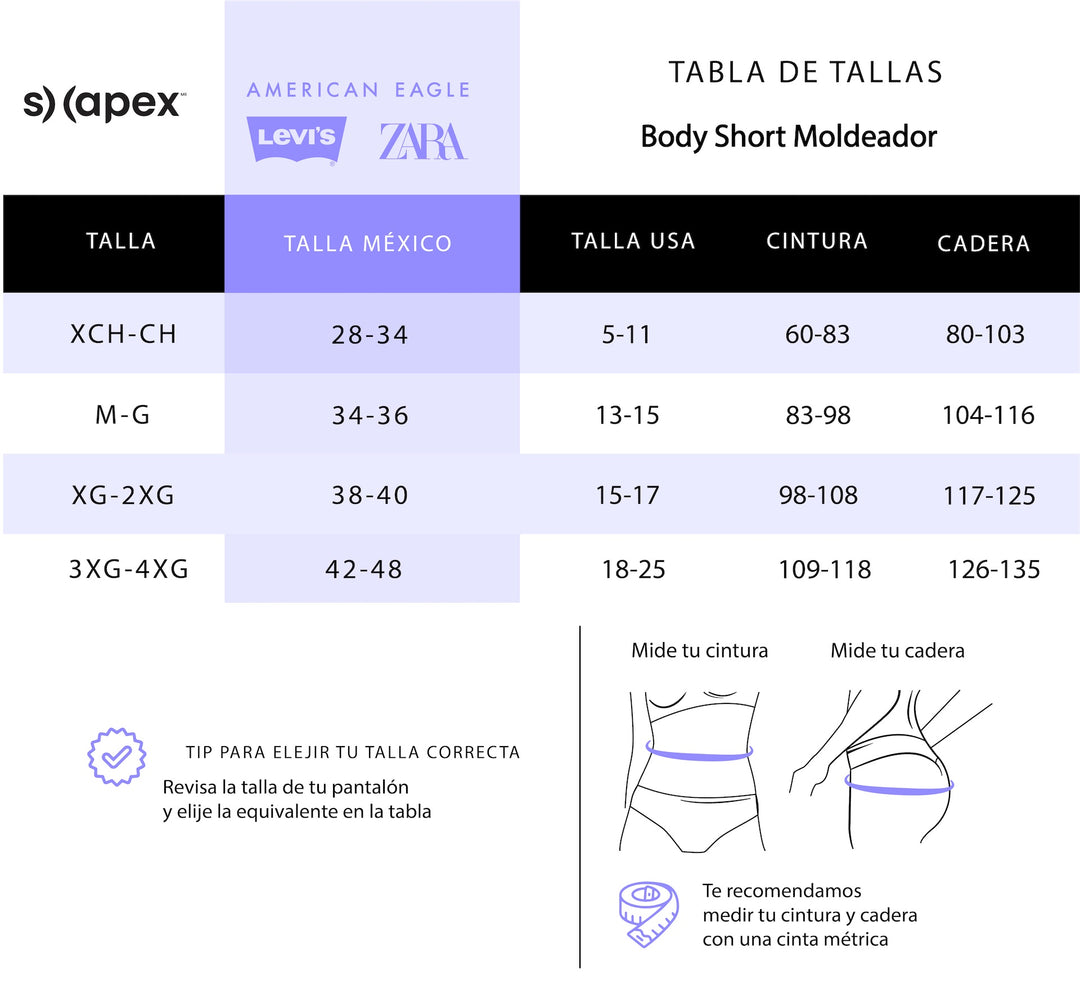 Shapex ® - Bodyshort Moldeador en tu Talla · SHAPEX